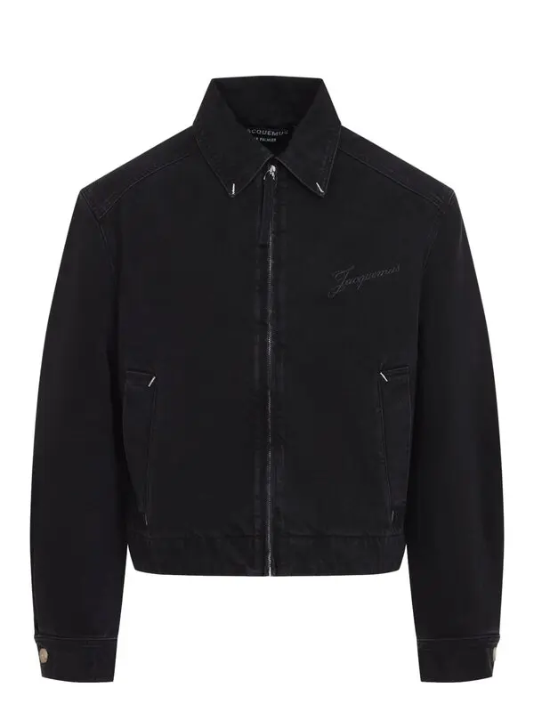 Jacquemus La Veste De-nîmes Canevas Cropped Jacket - Black