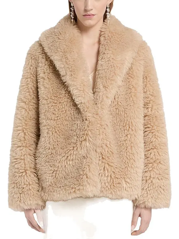 Marella Faux Fur Coat - Sand