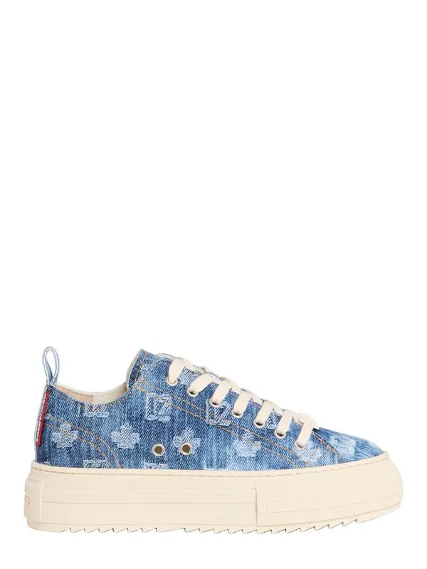 Dsquared2 Berlin Monogram Denim Sneakers - Blue