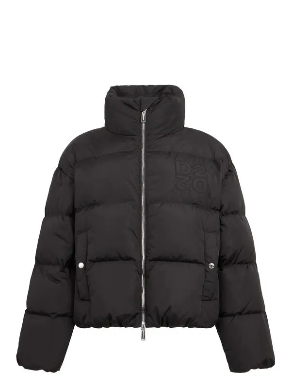 Dsquared2 Upside Down Puffer Jacket With High Neck - Black