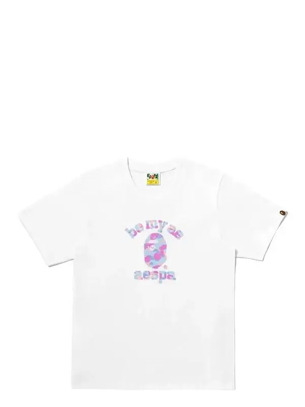 A BATHING APE X Aespa College Relaxed Fit T-shirt - White