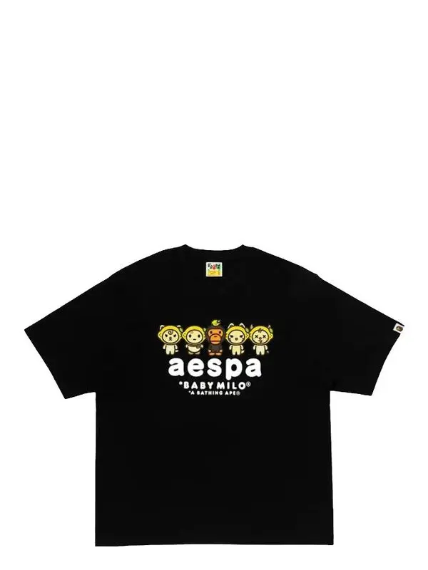 A BATHING APE X Aespa Baby Milo Lemonade Relaxed Fit T-shirt - Black