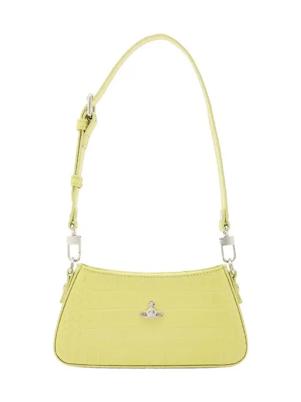 VIVIENNE WESTWOOD Tasha Crocodile-effect Leather Shoulder Bag - Yellow
