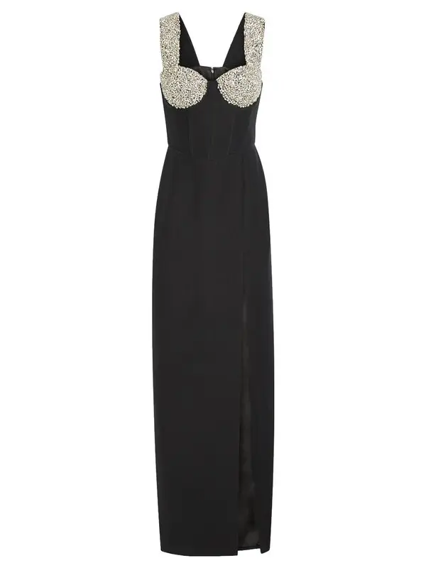 PATRICK MCDOWELL Crystal-embellished Crepe Maxi Dress - Black