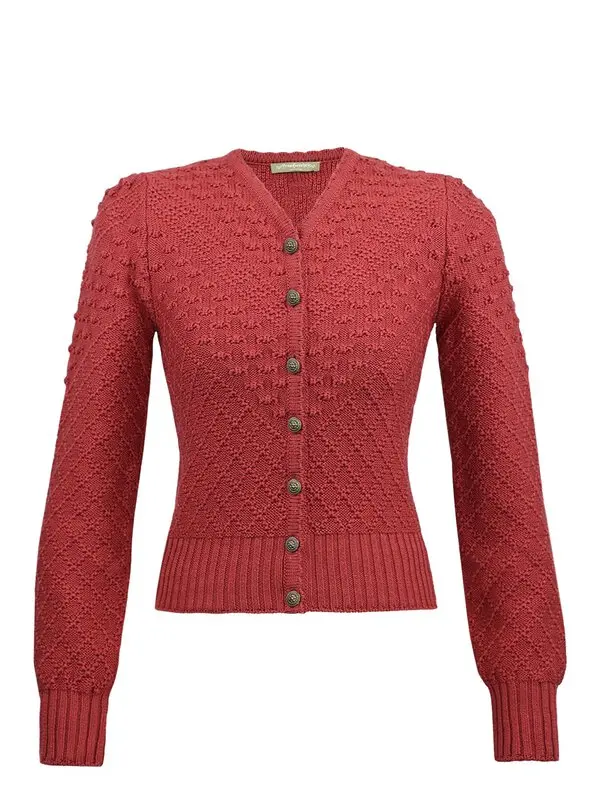 Lena Hoschek Soferl Merino Wool Cardigan - Pink