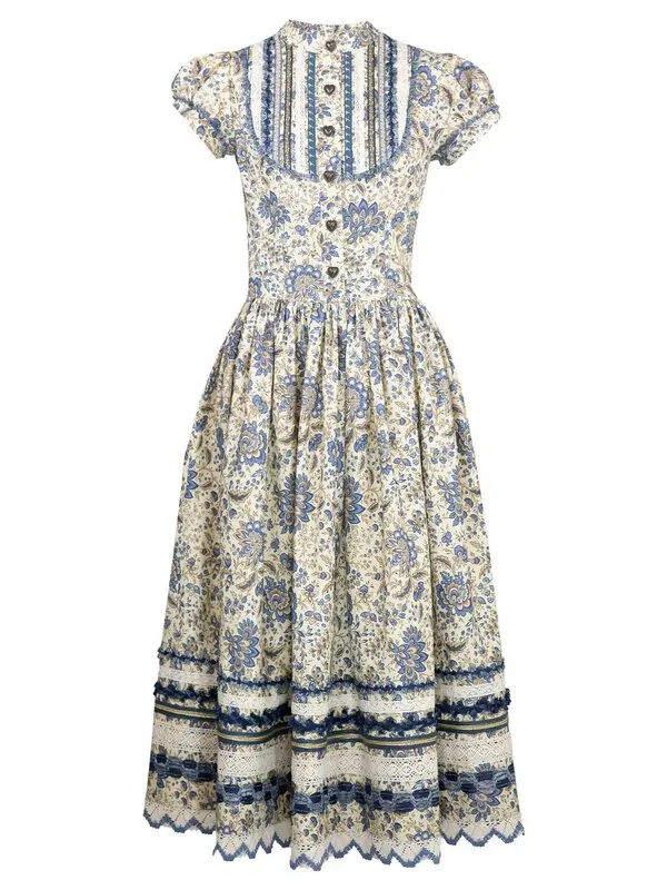 Lena Hoschek Gretl Cotton Midi Dress - Multi