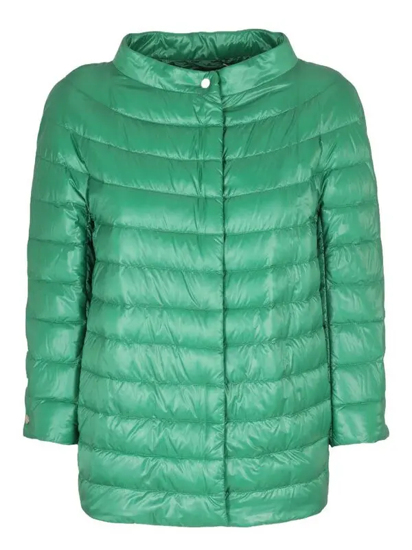 Herno Quilted Down Puffer Jacket With Mock Neck - Green
