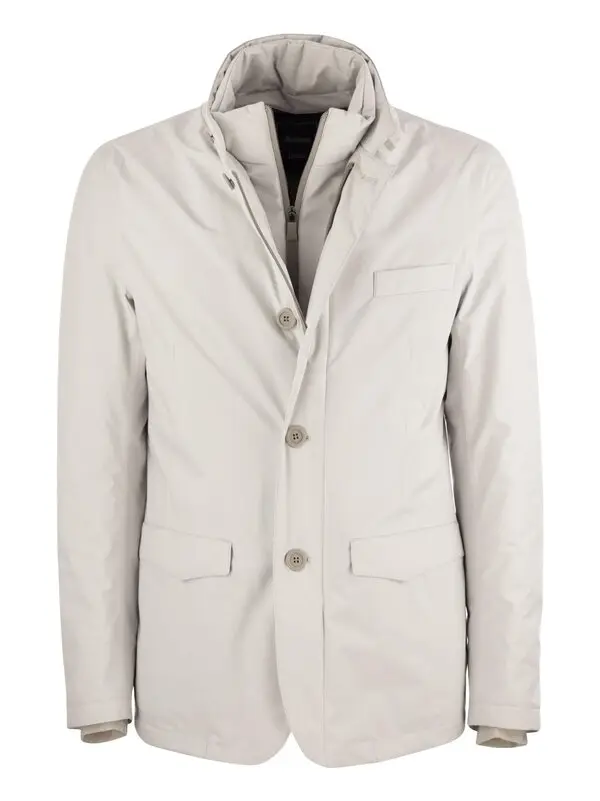 Herno High-neck Zip-up Padded Jacket - White