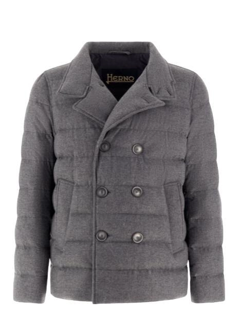 Herno Double-breasted Down Coat - Light Gray