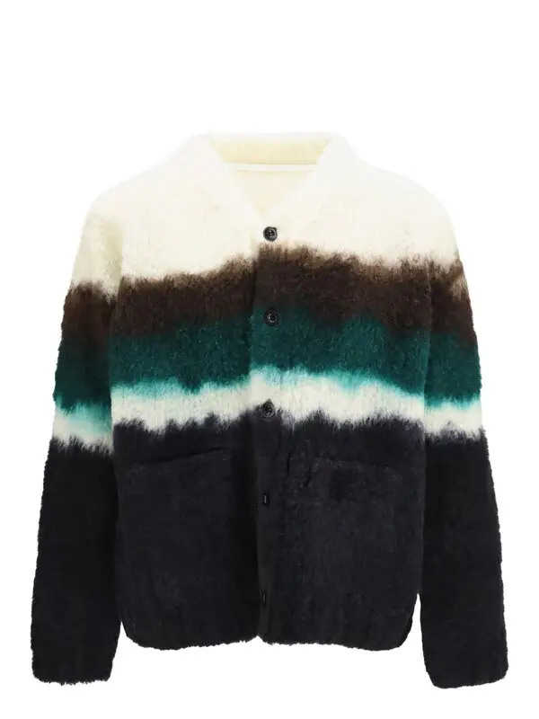 Sacai Chusen-dyed Wool Cardigan - Multicolour