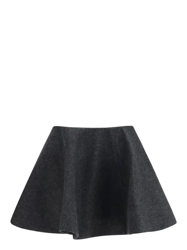 GANNI Wool Peacoat Skirt - Grey