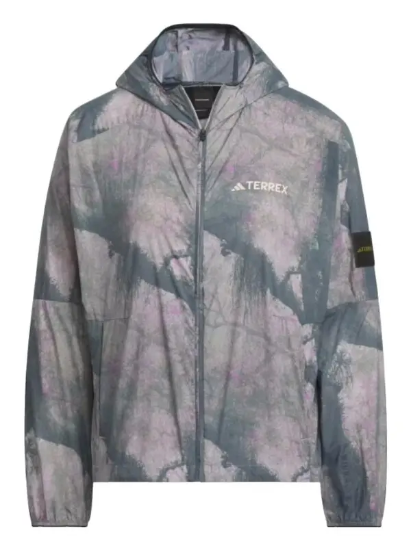 Adidas National Geographic Graphic Print Windbreaker Jacket - Purple