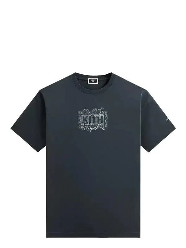 Kith Ss24 X New York Botanical Garden Title Page Vintage T-shirt 'nocturnal - Navy
