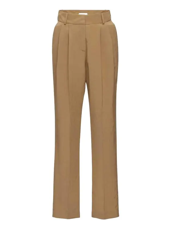 Magda Butrym Beige Tapered Trousers With Pleats - Brown