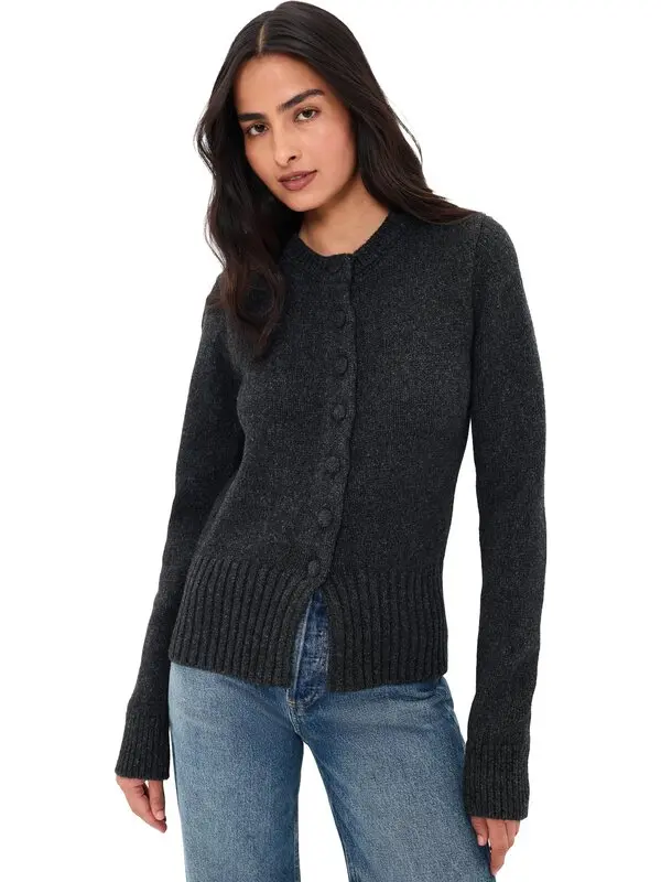 ALIGNE Abigail Wool Cardigan - Grey Marl