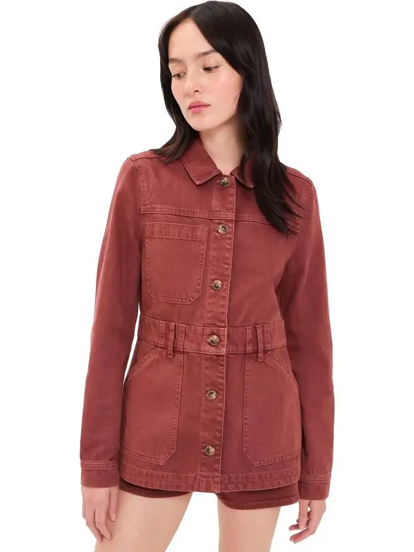 Veronica Beard Anzu Denim Jacket - Rust