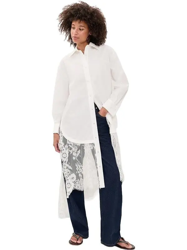 Zimmermann Valiant Lace Tunic Shirt - Ivory