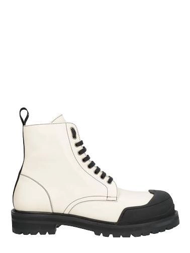 Marni Leather Combat Boots - Ivory
