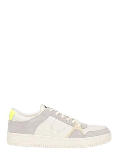 Philippe Model Leather And Suede Two-tone Lace-up Sneakers - Grey