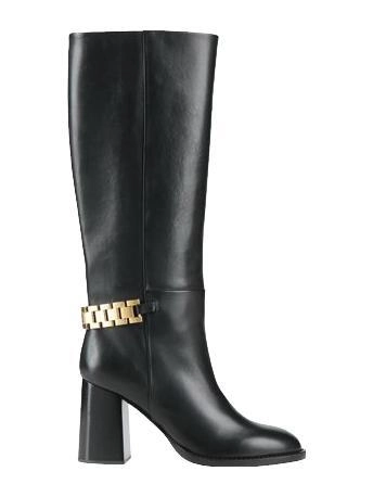 Victoria Beckham Calfskin Boots With Chain Detail - Black