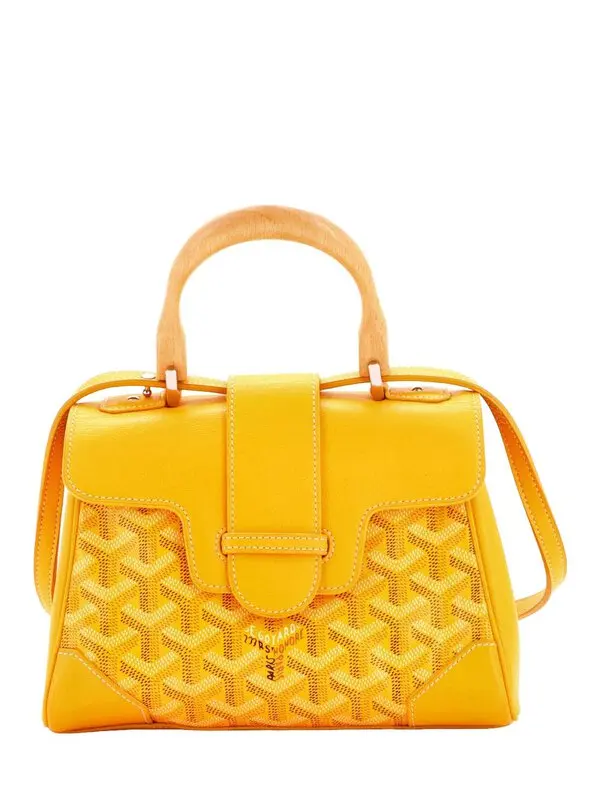 Goyard Saigon Top Handle Bag Coated Canvas With Leather Mini - Yellow