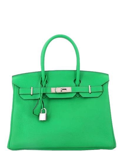 Hermès Birkin Handbag Clemence With Palladium Hardware 30 - Green