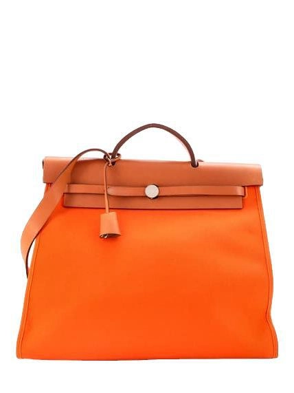 Hermès Herbag Zip Leather And Toile 39 - Orange