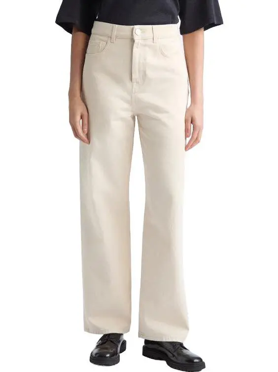 RÓHE Bruun High Waist Baggy Wide Leg Jeans - Ecru