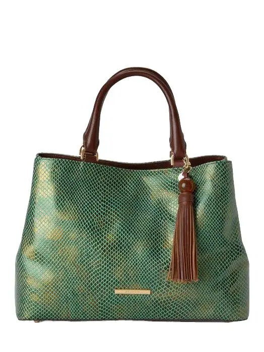 Brahmin Small Denise Leather Tote - Dark Green
