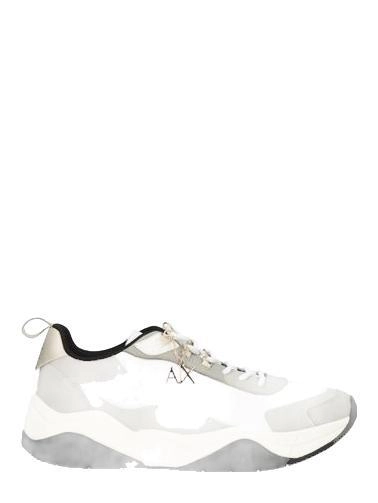 Armani Exchange Leather Lace-up Sneakers - Grey