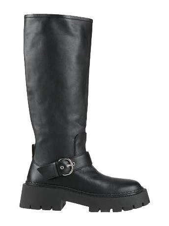 VIC MATIE Leather Knee-high Boots With Buckle Detail - Black
