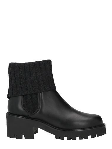 BALDININI Leather And Textile Fiber Sock Ankle Boots - Black