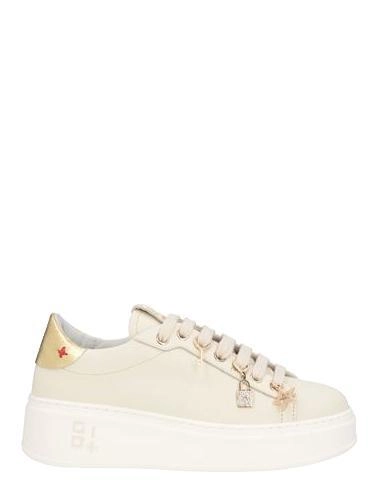 GIO+ Leather Low-top Sneakers With Charms - Ivory