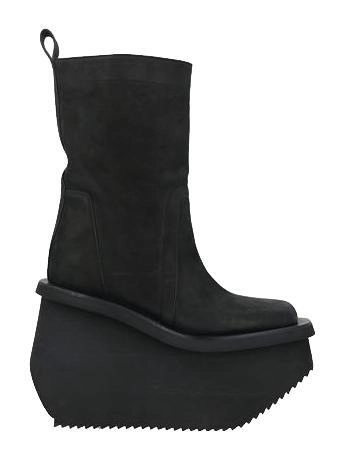 Rick Owens Leather Boots With Flatform - Black