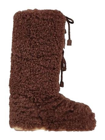 Moon Boot Shearling Lace-up Boots - Brown