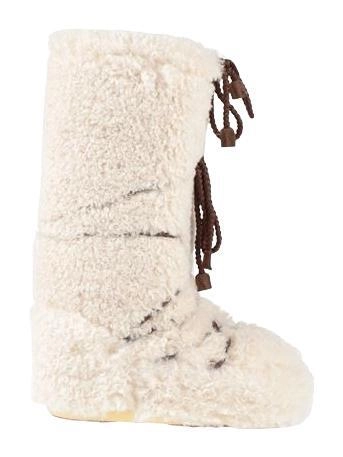 Moon Boot Shearling Padded Lace-up Boots - White