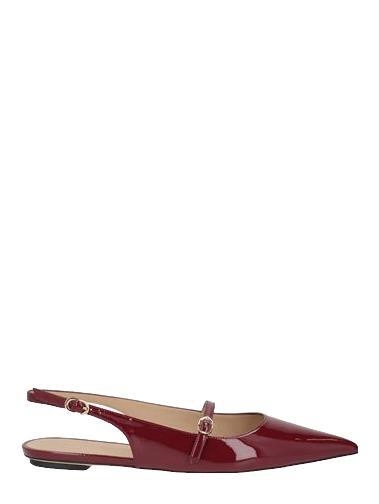STUART WEITZMAN Patent Leather Slingback Ballet Flats - Red