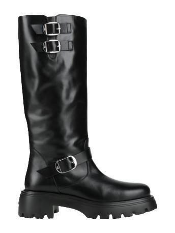 STUART WEITZMAN Leather Buckled Knee-high Boots - Black