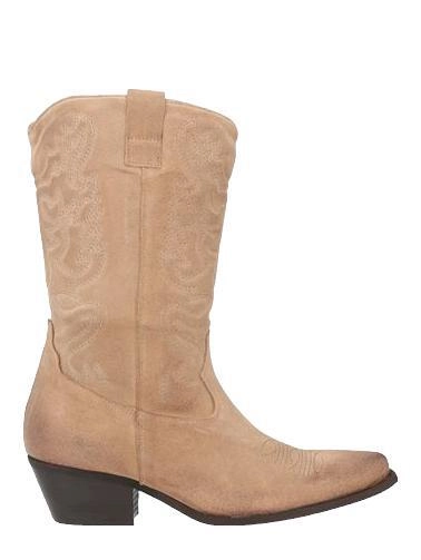 FABRIZIO CHINI Suede Cowboy Boots - Beige