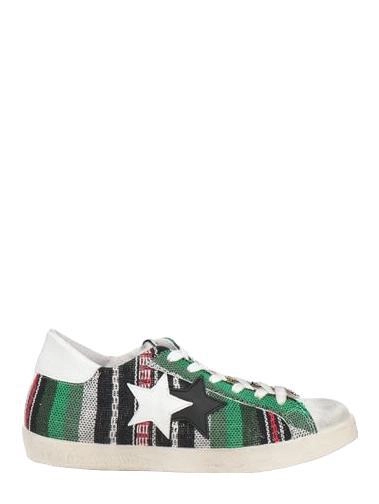 2STAR Low-top Sneakers In Tweed And Leather - Green