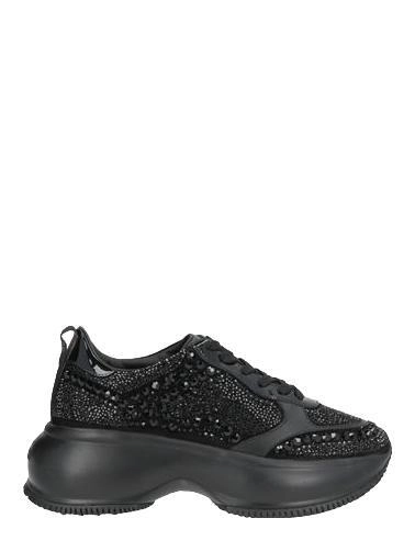 Hogan Leather Embellished Chunky Sneakers - Black
