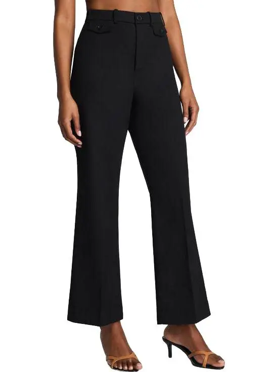 Spanx Supersmooth™ Crop Easy Flare Stretch Twill Pants - Classic Black