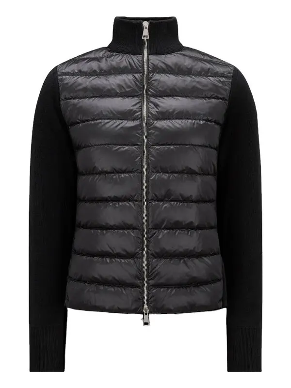 Moncler Padded Wool Cardigan - Black