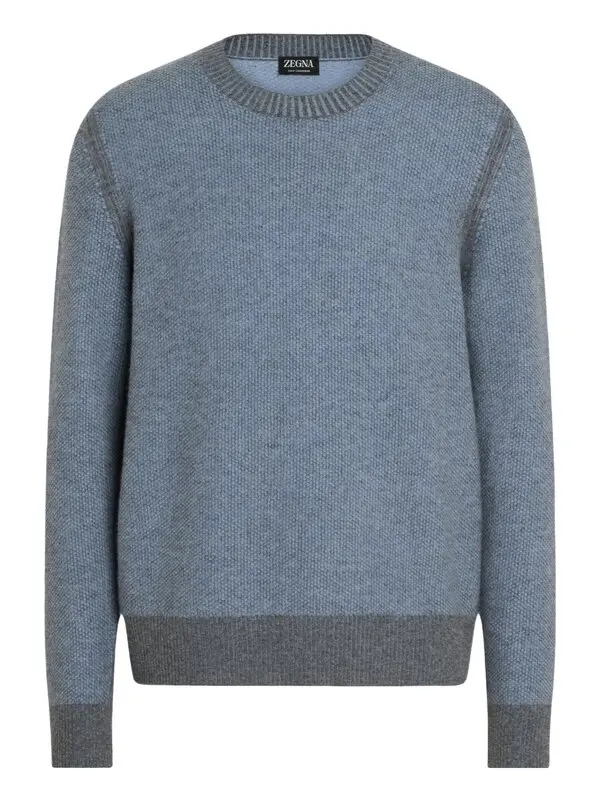 Zegna Crew Neck Cashmere Sweater - Light Blue