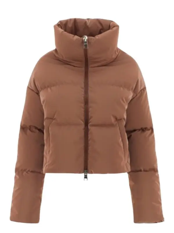Herno Quilted High Neck Padded Jacket - Brown