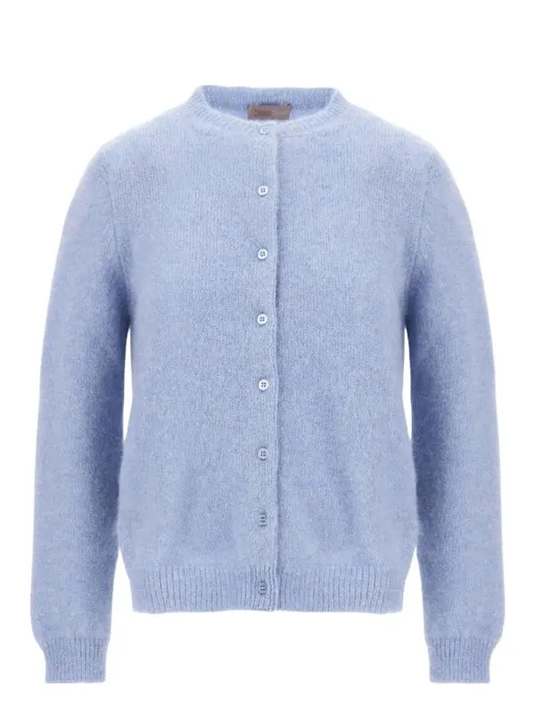 Herno Alpaca Lurex Cardigan - Light Blue