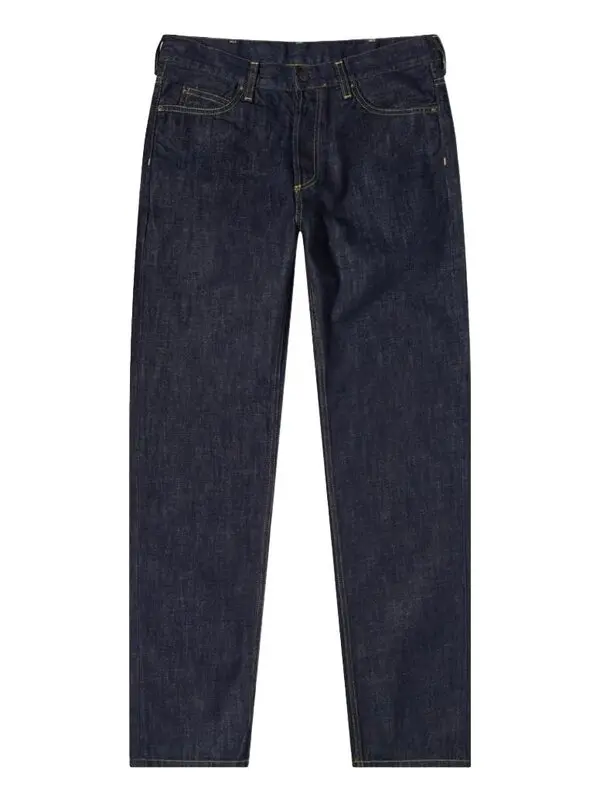 Carhartt Work In Progress Straight Leg Denim Jeans With Logo Patch - Black