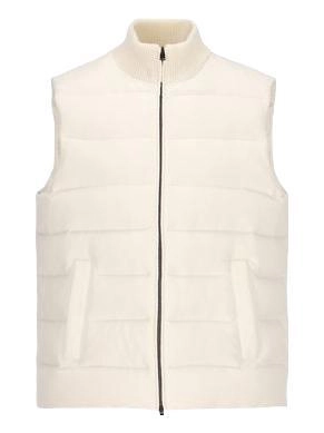 Herno High Neck Quilted Gilet - White