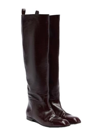 Khaite Colt" Leather Knee-high Boots - Wine Red