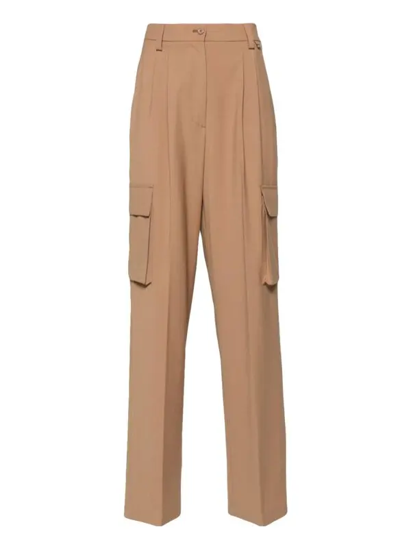 Herno High-waisted Cargo Tailored Trousers - Nude